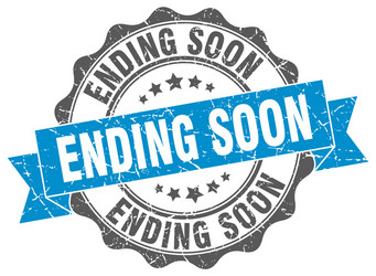 Ending soon stamp sign seal Royalty Free Vector Image