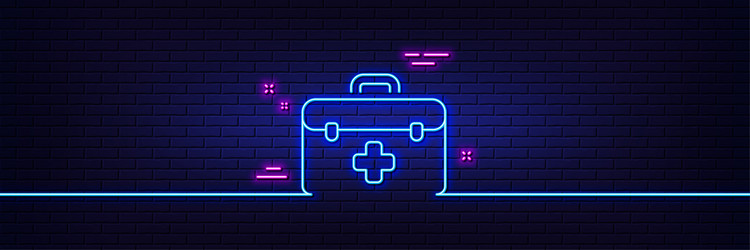 First aid line icon medicical kit sign pharmacy Vector Image