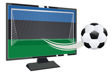 Football on tv screen Royalty Free Vector Image