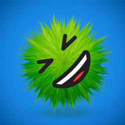 High-detailed 3d fur smiley emoticon Royalty Free Vector