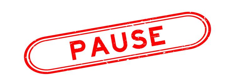 Grunge green pause word rubber seal stamp Vector Image