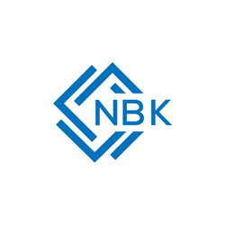 Nbk abstract monogram shield logo design on black Vector Image
