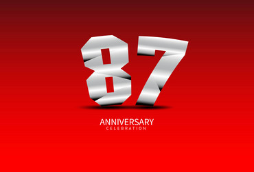 87 year anniversary celebration logo Royalty Free Vector