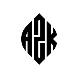 Azk circle letter logo design Royalty Free Vector Image