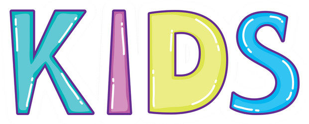 Cute kids word icon Royalty Free Vector Image - VectorStock