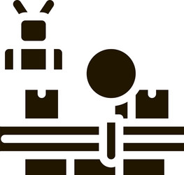 Manufacturing defect search icon outline Vector Image