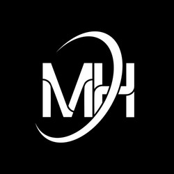 Mh logo m h design white letter mhm h letter Vector Image