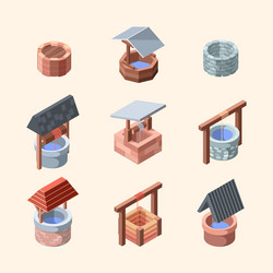 Boy take water in the well Royalty Free Vector Image