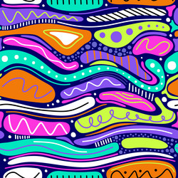 Hand drawing of abstract line memphis seamless Vector Image
