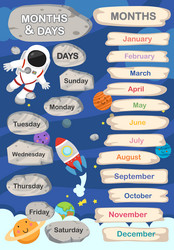 Months and day Royalty Free Vector Image - VectorStock