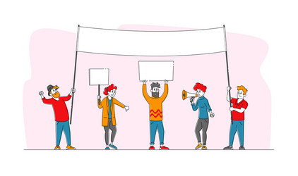 People with blank placard concept Royalty Free Vector Image