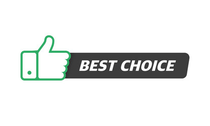 Best choice on white background green recommended Vector Image
