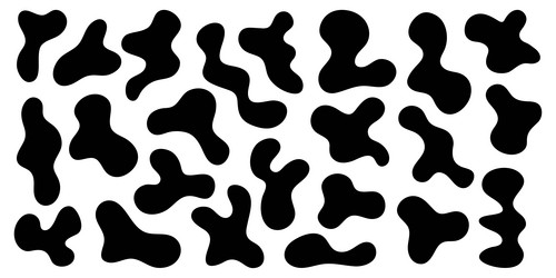 Irregular black wavy blobs blotch Royalty Free Vector Image