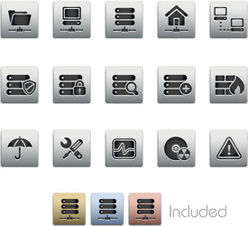 Network and server icons Royalty Free Vector Image
