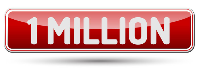 One million - abstract beautiful button with text Vector Image