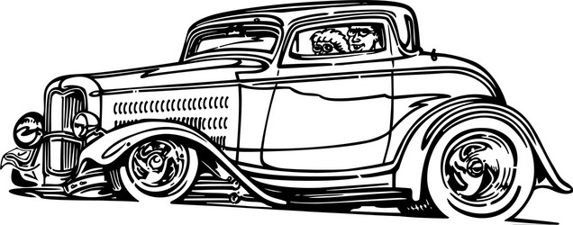 Classic retro hot-rod cars isolated Royalty Free Vector