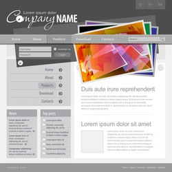 Gray website template 960 grid Royalty Free Vector Image