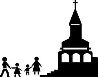 Church stick figure Royalty Free Vector Image - VectorStock