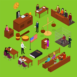 Law justice composition concept 3d isometric view Vector Image