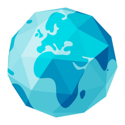 Polygonized earth globe Royalty Free Vector Image