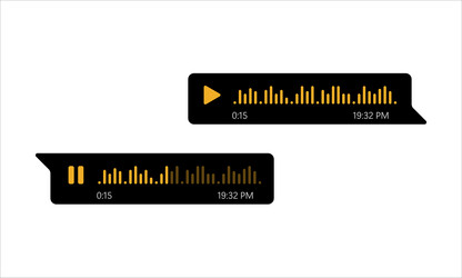 Voice message bubble audio chat ui ux interface Vector Image