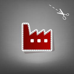 Factory sign red icon inside Royalty Free Vector Image