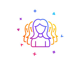 Group women icon teamwork sign Royalty Free Vector Image