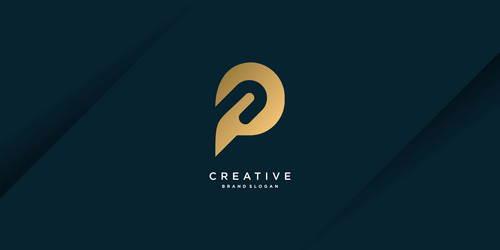 Letter p logo design inspiration with gradient Vector Image