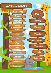 Months and day Royalty Free Vector Image - VectorStock
