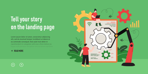 People using artificial intelligence as workforce Vector Image