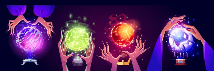 Magic mirrors in golden and silver frame Vector Image