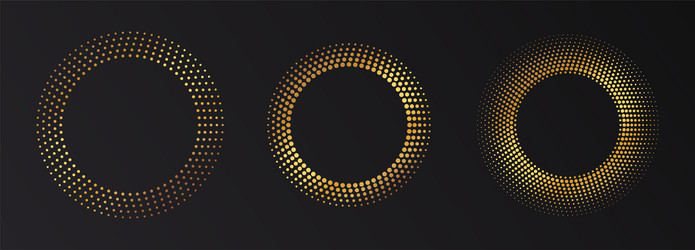 Gold halftone round frame golden luxury halftone Vector Image