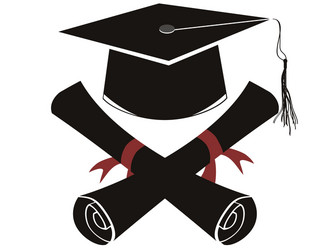 Graduation black logo university graduate cap Vector Image