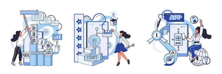 Application Testing Metaphor App Test Royalty Free Vector