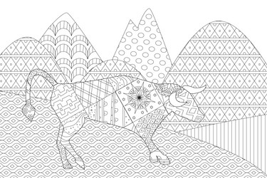 Bull Adult Coloring Vector Images (over 270)