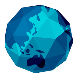 Polygonized earth globe Royalty Free Vector Image