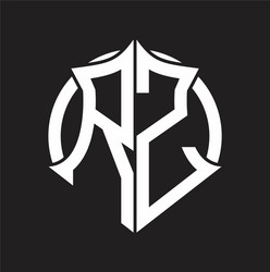 Rz logo monogram with horn shape style design Vector Image