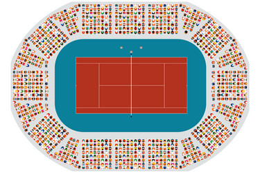 Tennis arena top view Royalty Free Vector Image