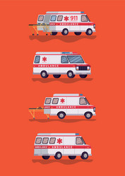 Ambulance paramedic car side view design Vector Image