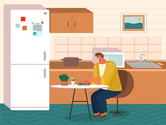 Man Eating Alone Vector Images (over 150)