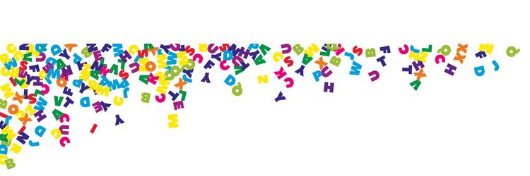 Falling letters of english language colorful Vector Image