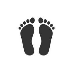 Footprint red icon on white background red flat Vector Image