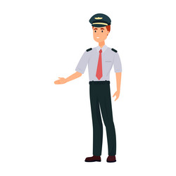 Ship captain in color cartoon style editable Vector Image
