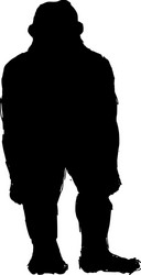 Bigfoot sasquatch yeti peace sign silhouette Vector Image