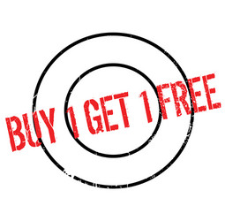 Buy 1 get 1 free rubber stamp Royalty Free Vector Image