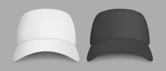 Realistic white cap front and side view Royalty Free Vector
