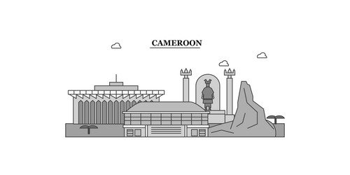 Cameroon tourism landmarks city travel Royalty Free Vector