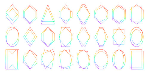 Rainbow triangle flag pattern frame simple Vector Image
