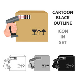 Scan the bar code on box logistics Royalty Free Vector Image