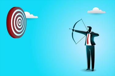 Business concept businessman aiming at the target Vector Image